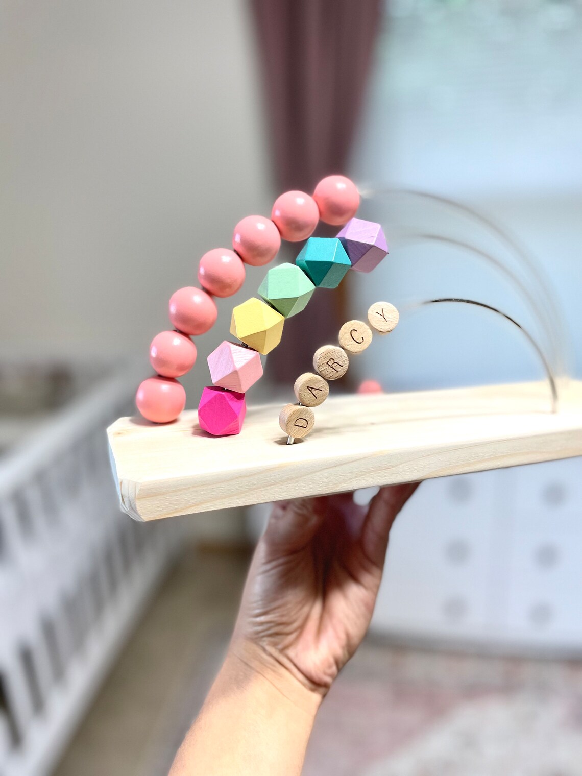 Pastel Pink Personalized Rainbow Abacus - Etsy