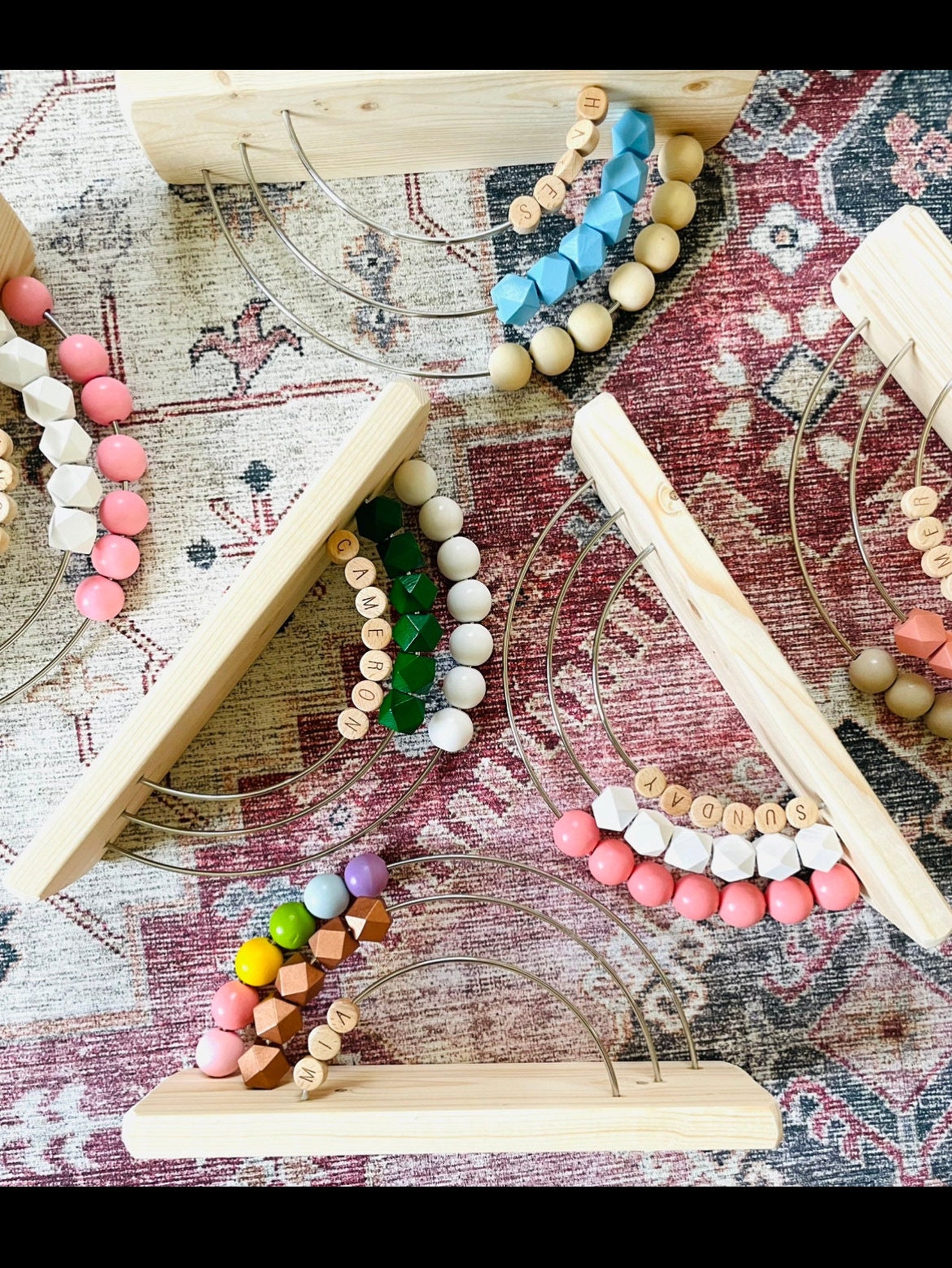 Customize Colors Rainbow Abacus-boho Natural Wooden Rainbow - Etsy
