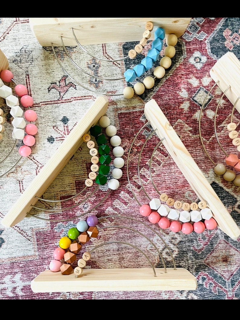 Customize Colors Rainbow Abacus-boho Natural Wooden Rainbow - Etsy