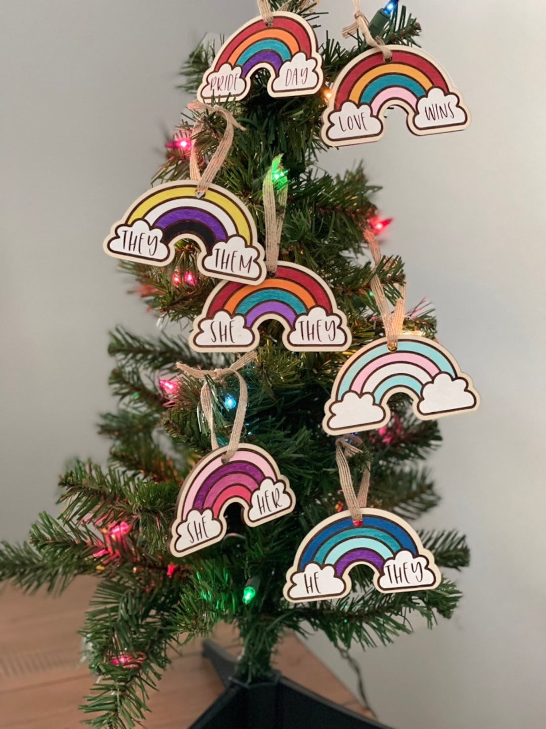 Pronoun Christmas Ornament They/them Ornament Pride Day Christmas ...