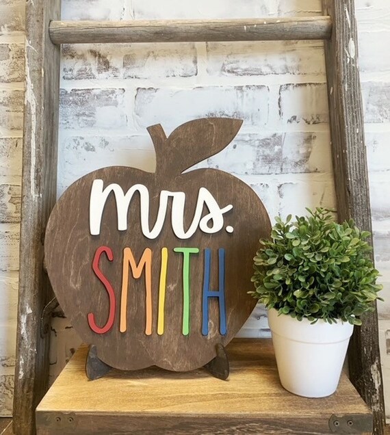 Personalized Teacher Apple Teacher Gift Teacher | Etsy