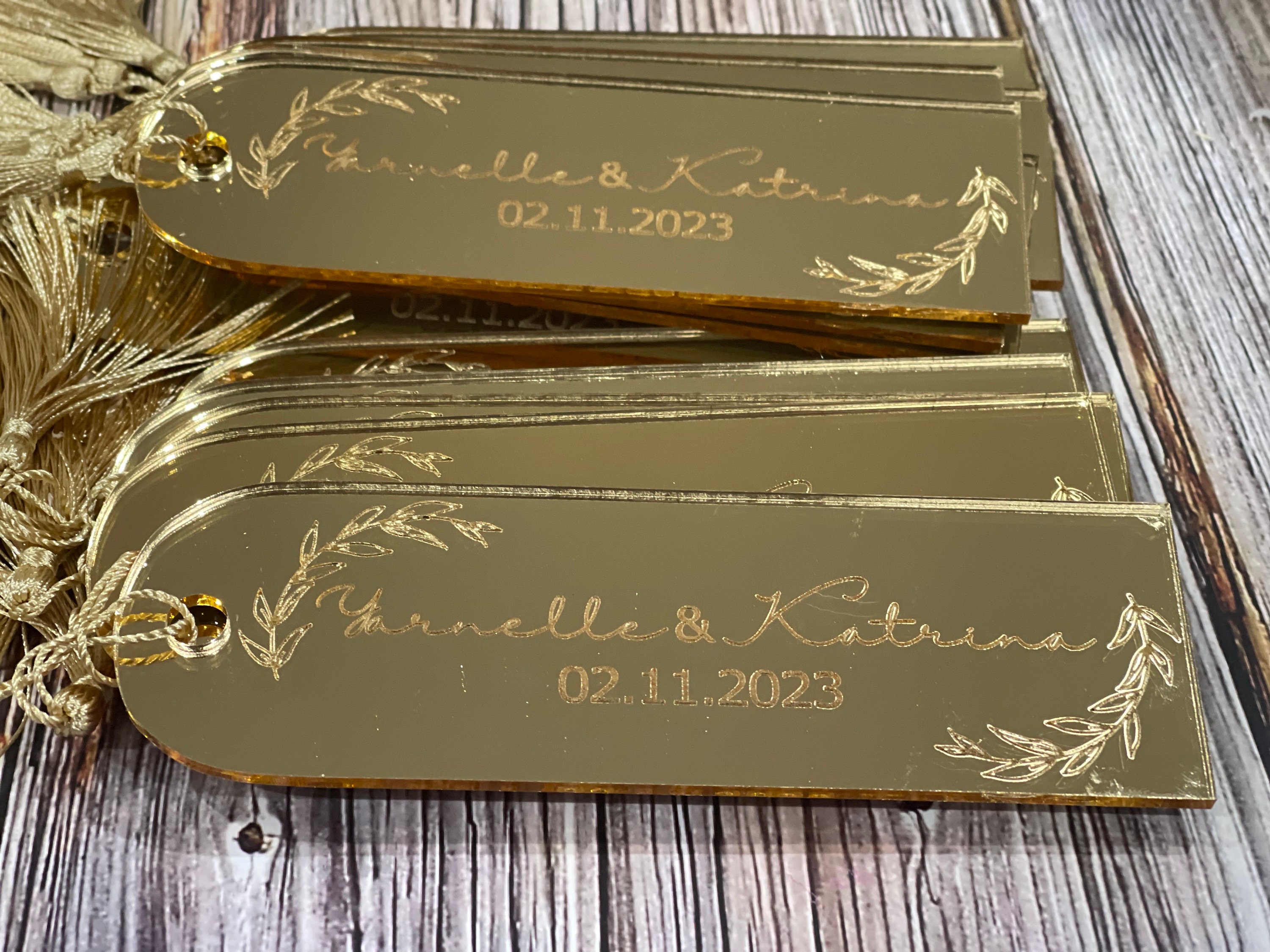 Wedding Favor Custom Acrylic Bookmark Customized Wedding - Etsy