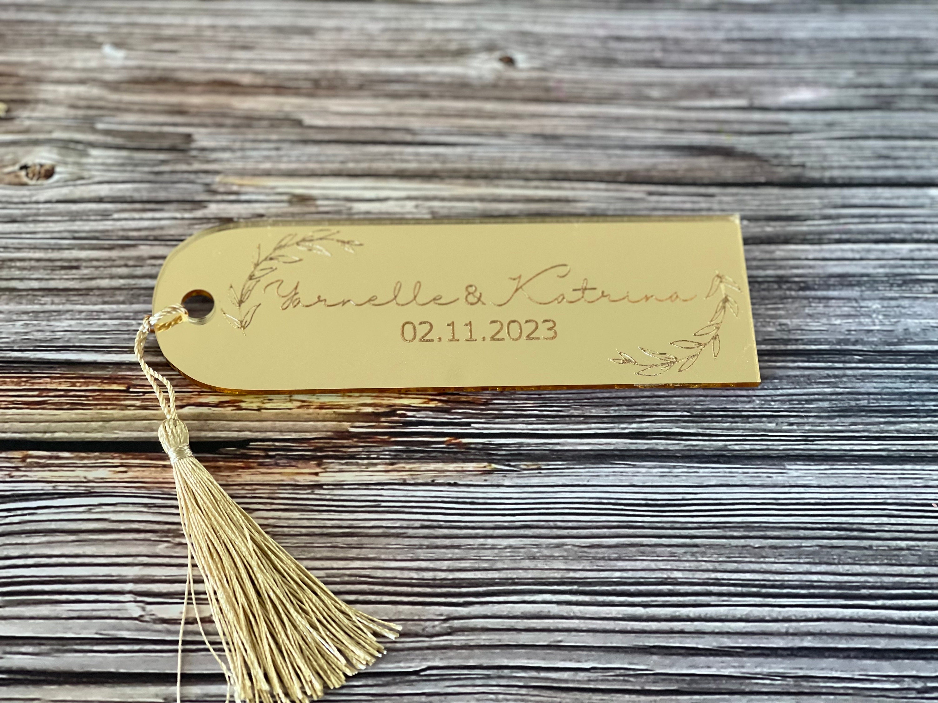 Wedding Favor Custom Acrylic Bookmark Customized Wedding - Etsy