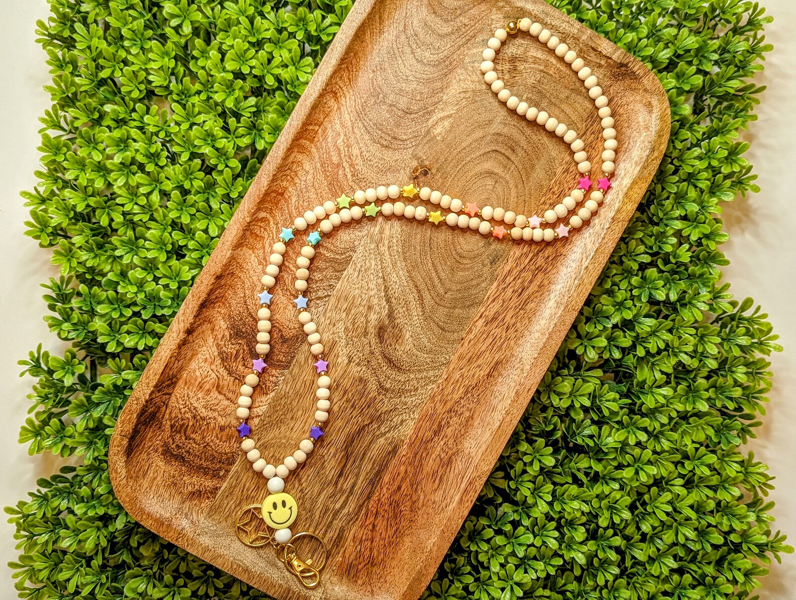 Smiley Star Lanyard Rainbow Star Teacher Lanyard Colorful - Etsy