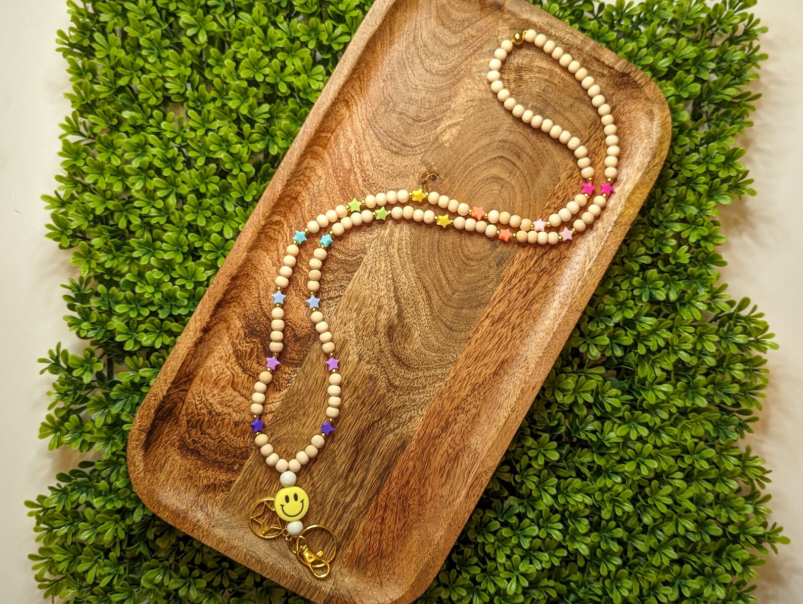 Smiley Star Lanyard Rainbow Star Teacher Lanyard Colorful - Etsy