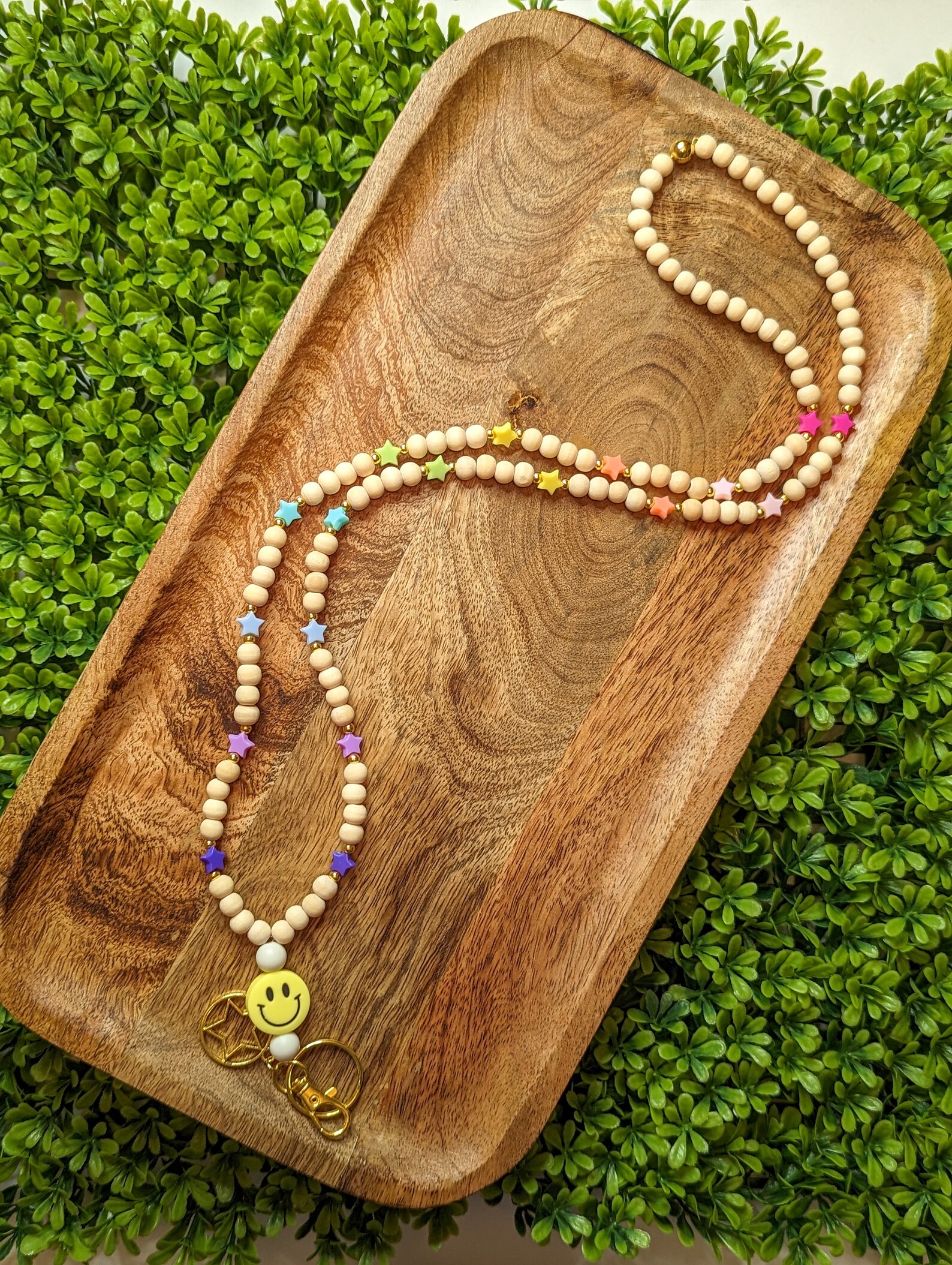 Smiley Star Lanyard Rainbow Star Teacher Lanyard Colorful - Etsy