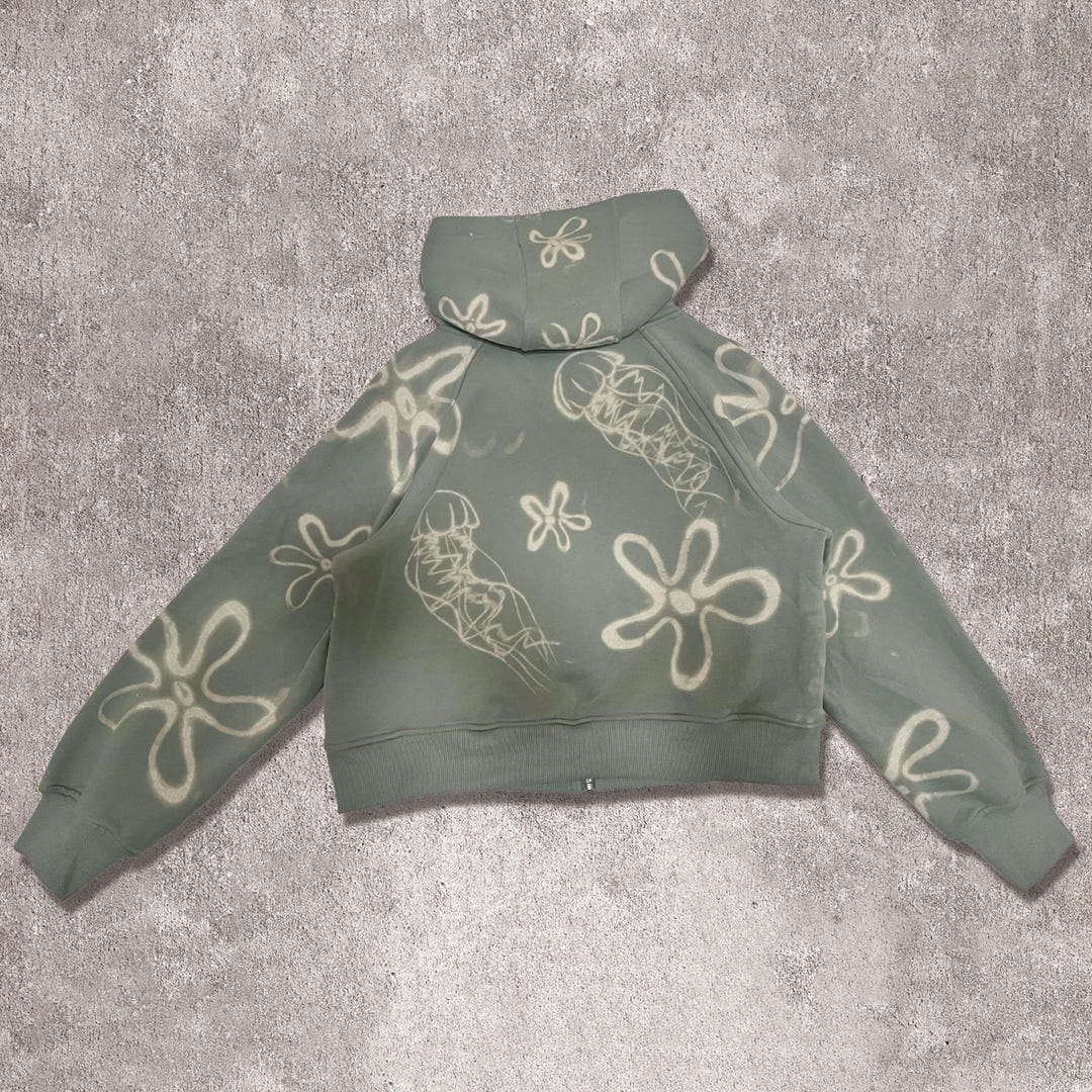 GOOFY Goober-spongebob Bleach Painted Hoodie/ Half Zip/ Full Zip ...