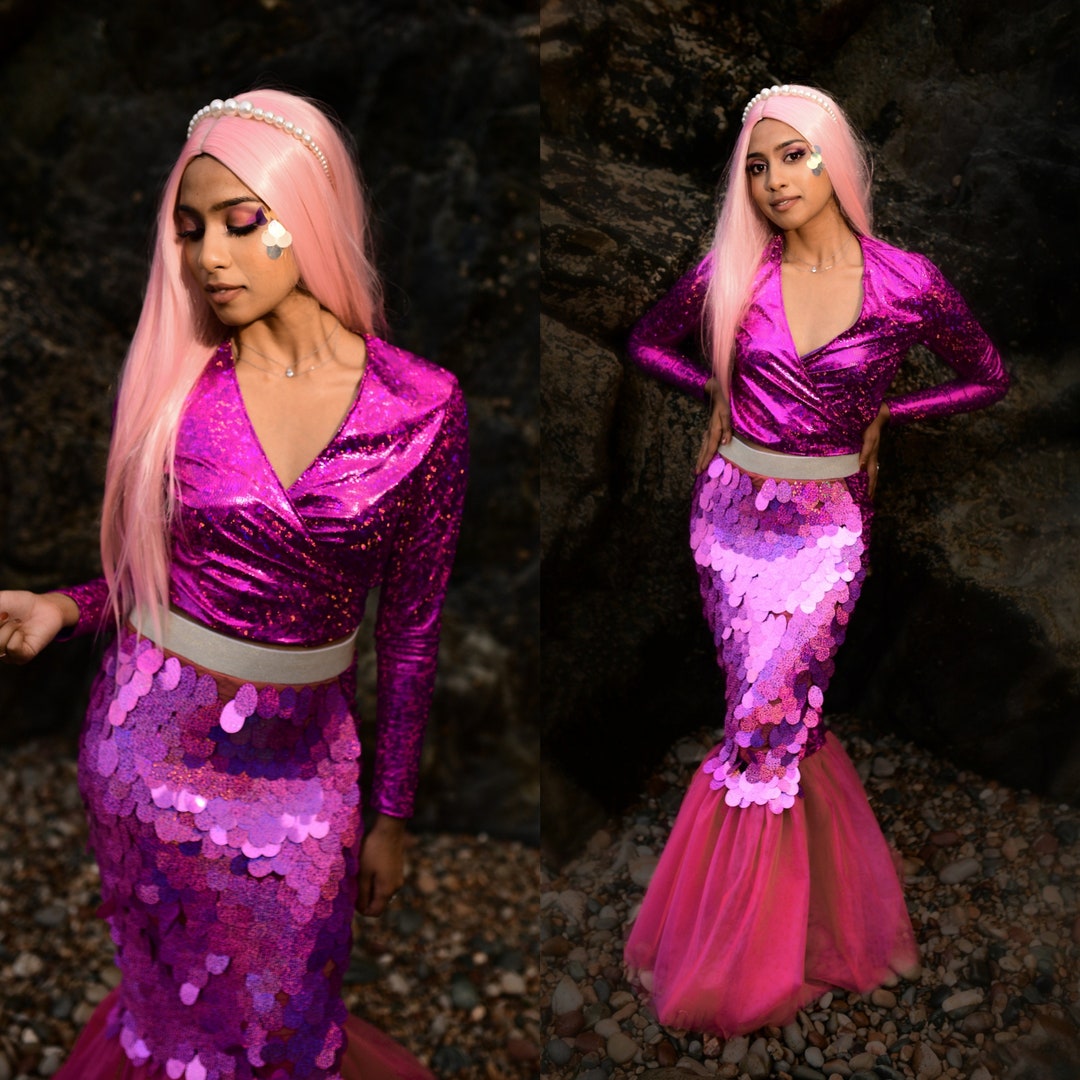 Pink Mermaid Tail Costume for Adults - Perfect for Halloween, Cosplay ...