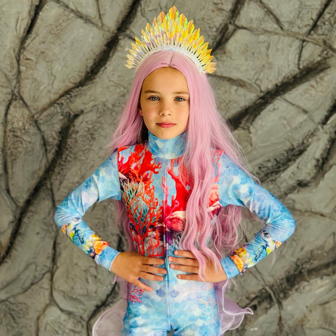 Girls Mermaid Bodysuit (2–10Y) – Fantasy Costume, Under the Sea ...