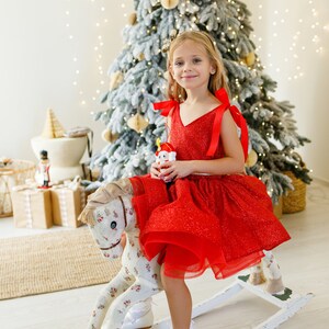 Girls Sparkling Red Christmas Dress Perfect for Christmas and Winter ...