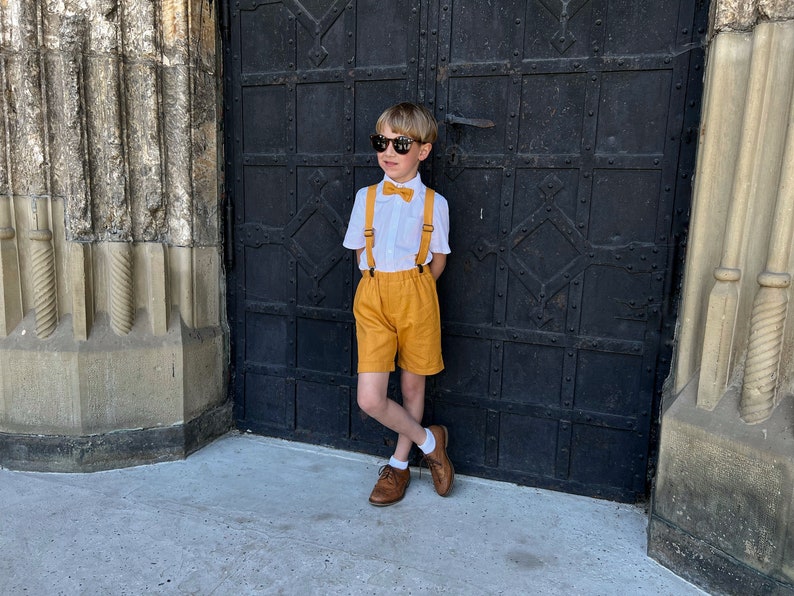 Mustard Boys Linen Suit - Classic Elegance for Your Dapper Little ...