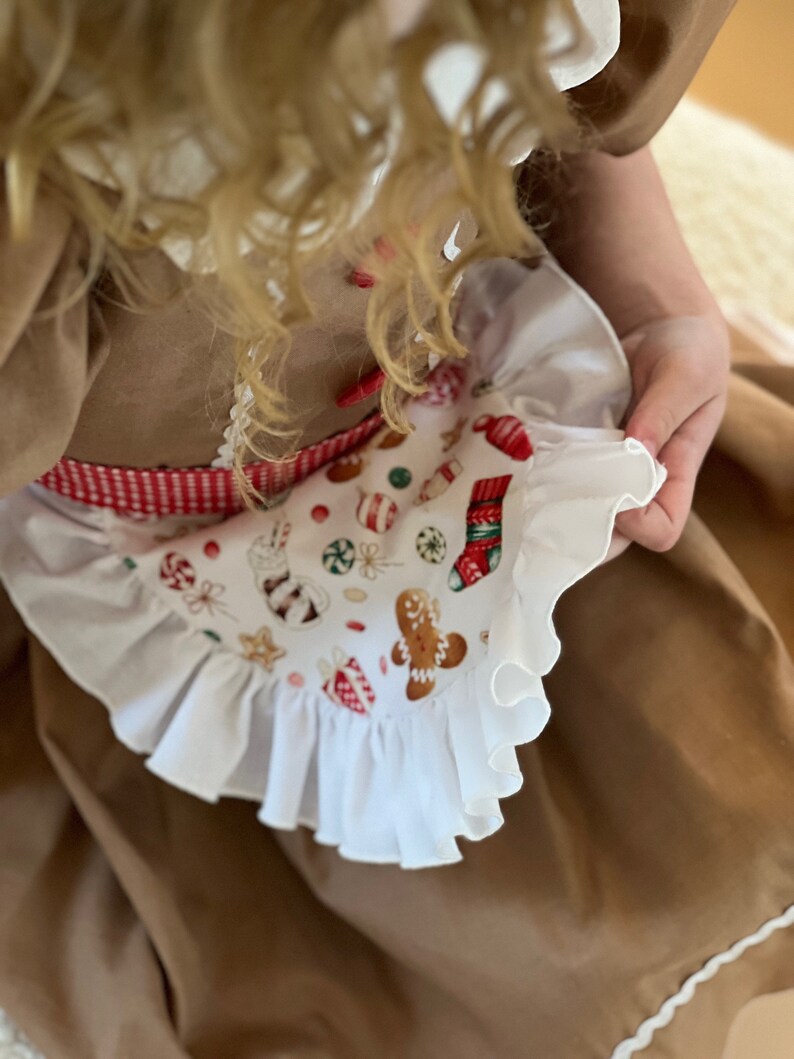 Girls Christmas Dress Gingerbread Costume Christmas Outfit - Etsy