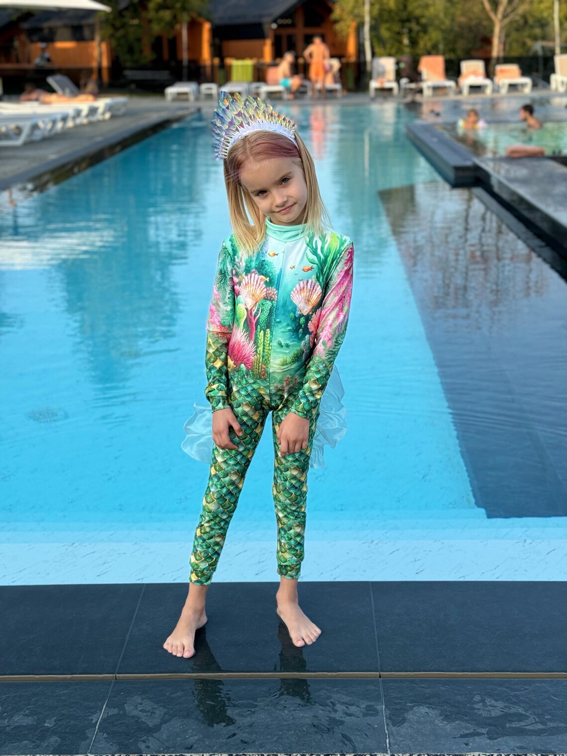 Mermaid Costume for Girl, Play and Swim Toddler Bodysuit, Swim-friendly ...