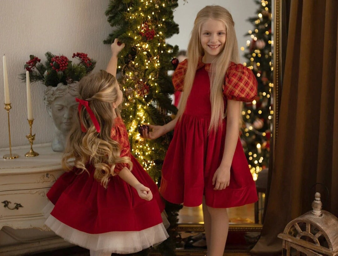 Elegant Red Velvet Ballet Dress for Baby Girls - Handmade Christmas and ...