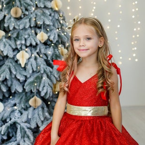 Girls Sparkling Red Christmas Dress Perfect for Christmas and Winter ...