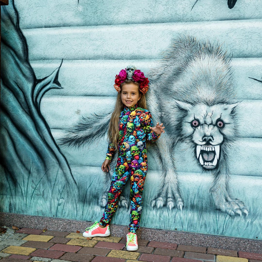 Zombie Halloween Costume for Girls, Spooky and Comfortable Bodysuit ...