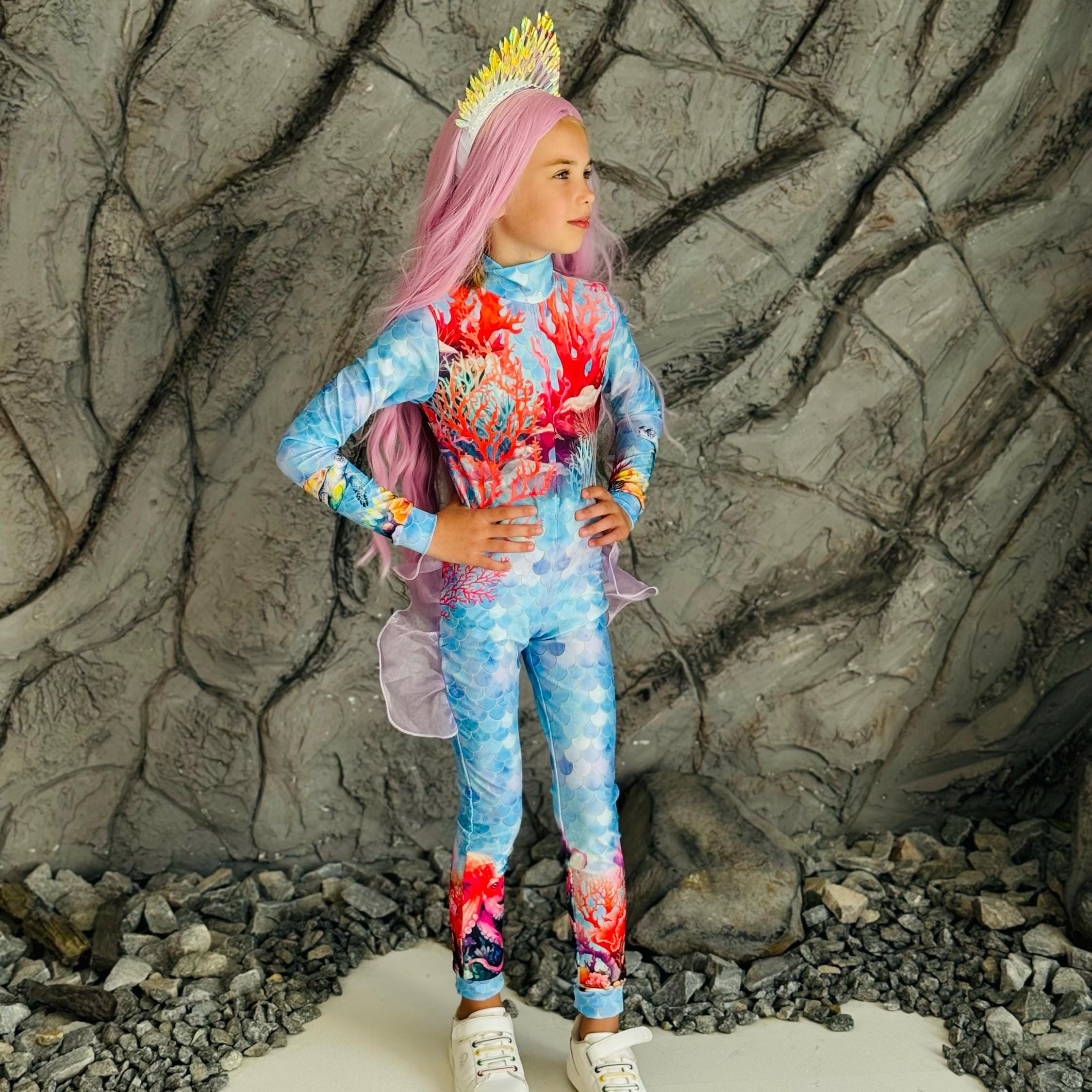 Girls Mermaid Bodysuit (2–10Y) – Fantasy Costume, Under the Sea ...
