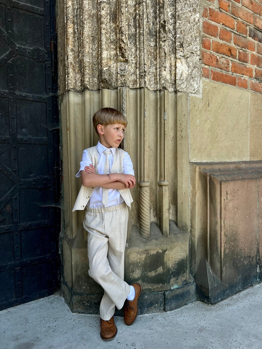 Beige Boys Linen Suit - Ideal Attire for Unforgettable Moments, Toddler ...