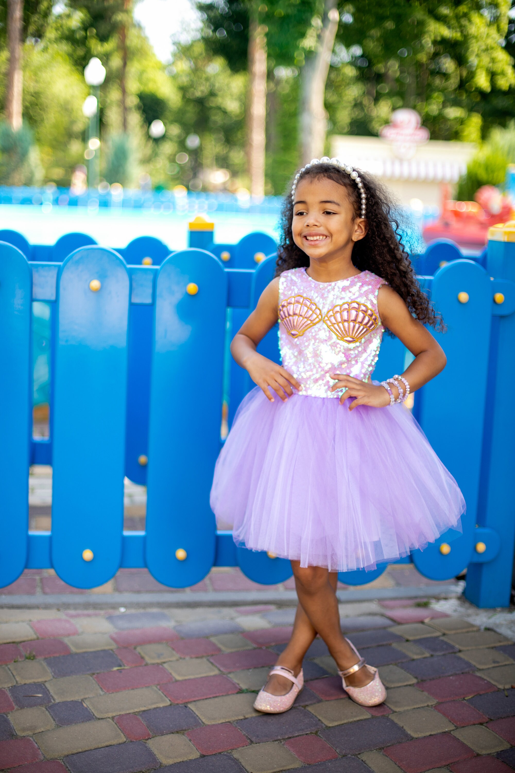 Mermaid birthday dress sea princess girl tutu purple wedding | Etsy