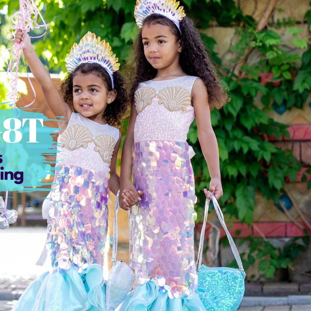 Mermaid Dress Girls, Mermaid Costume Toddles, Girls Sequin Dress ...