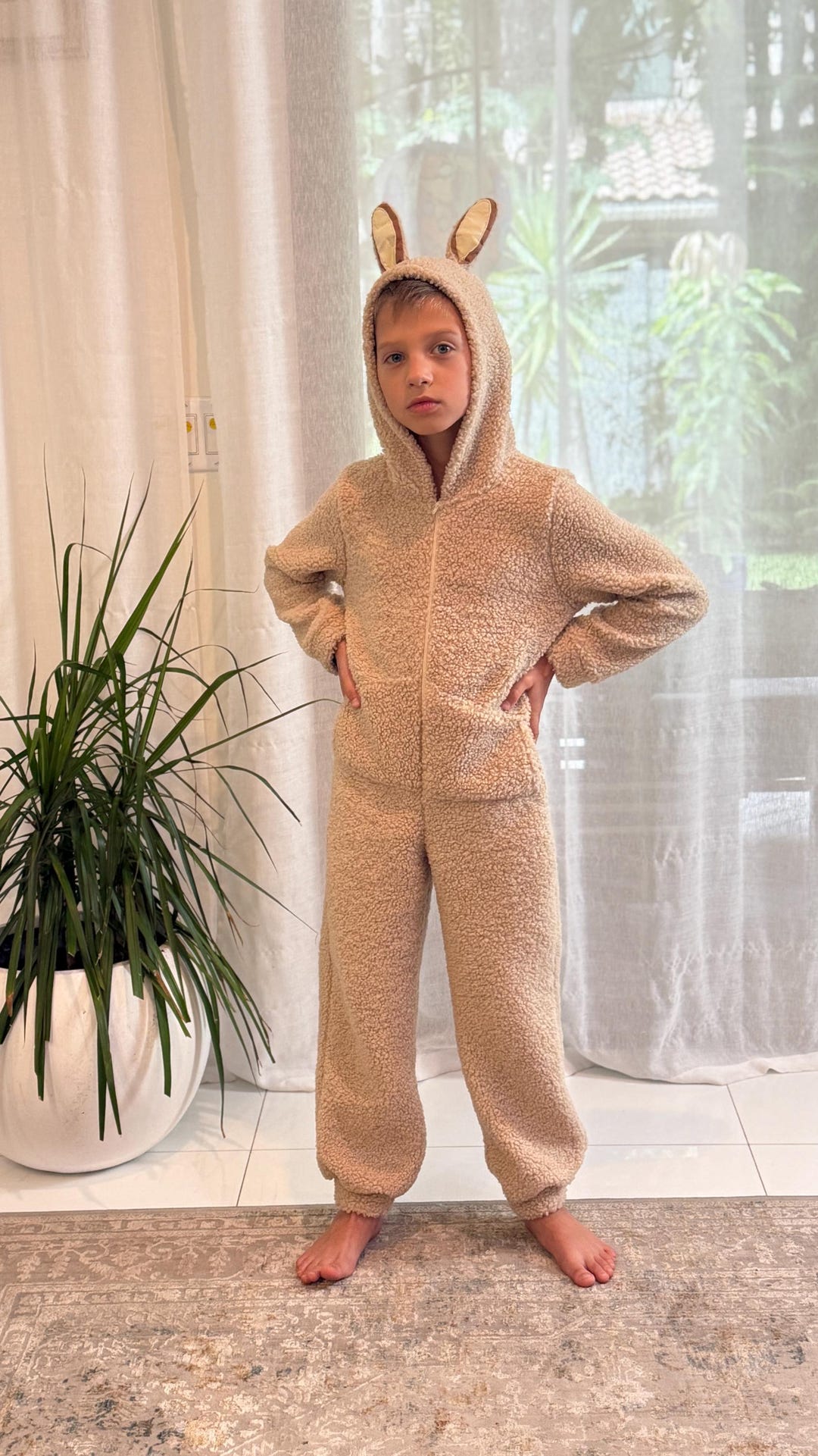 Beige Monster Costume for Boys | Kids Halloween Onesie & Dress-up ...