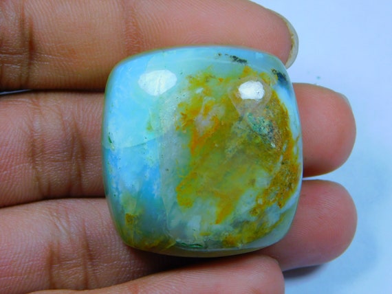 Materials 38x17x9 mm. Natural Peruvian Opal Blue Green Peru Opal High ...