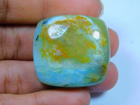 Materials 38x17x9 mm. Natural Peruvian Opal Blue Green Peru Opal High ...