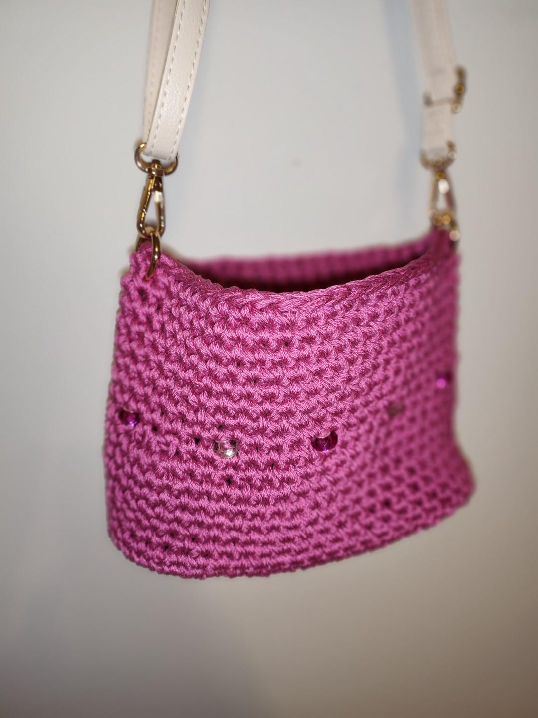 Fushia Bag, Fushia Colored Gift, Purse for Her, Fushia Beaded Bag, Cute ...