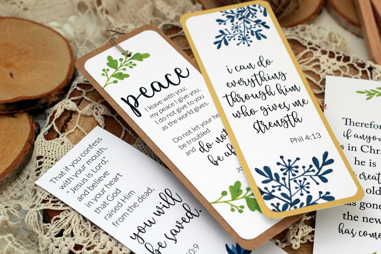 Printable Bookmarks (bible Verses) - Set of 4 | Pdf + Png Digital ...