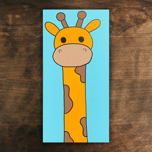 Hand Painted Giraffe Canvas Art: Safari Nursery Decor - Etsy