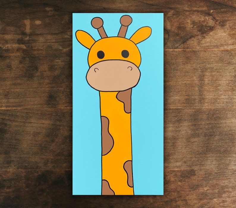 Hand Painted Giraffe Canvas Art: Safari Nursery Decor - Etsy
