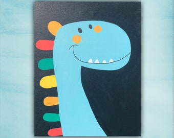 Dinosaur Wall Art / T-rex Painting / Dinosaur Theme / Kids Painting ...