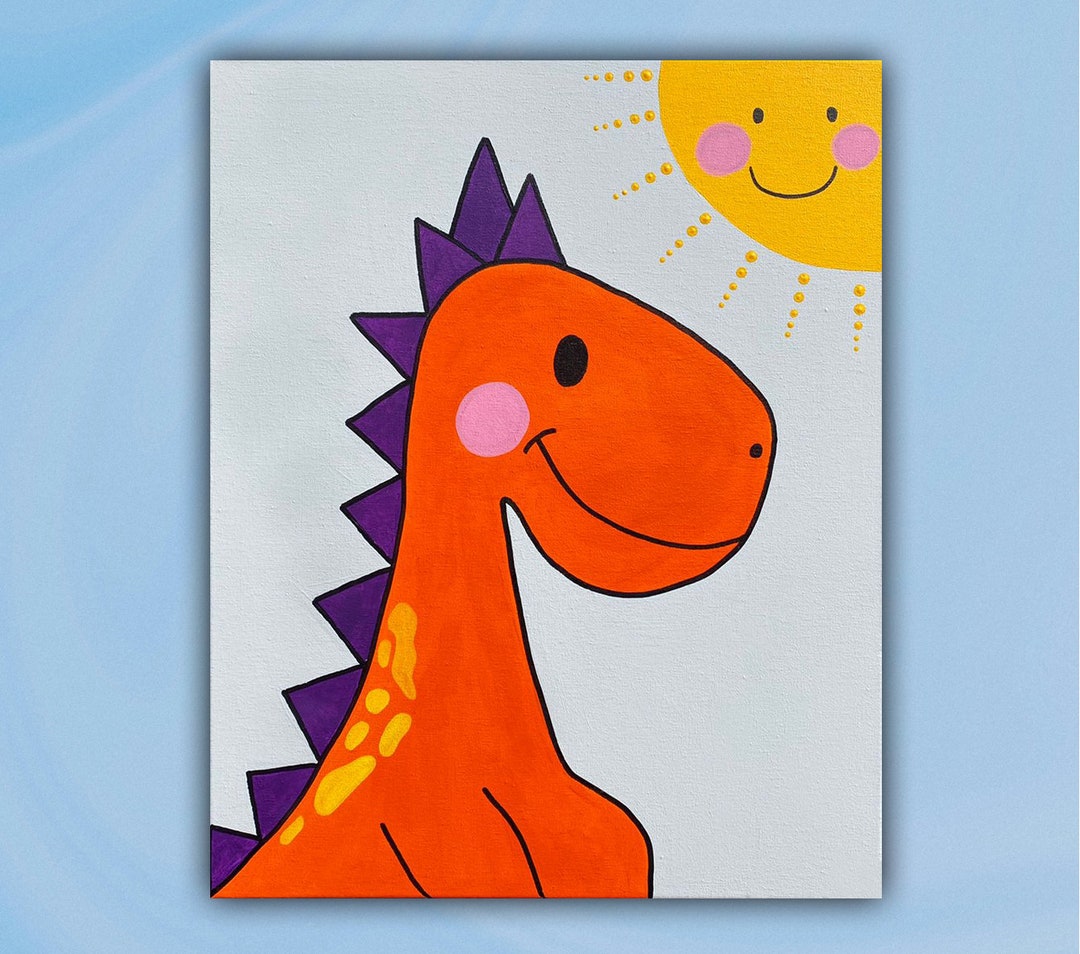 Dinosaur Wall Art / T-rex Painting / Dinosaur Theme / Kids Painting ...