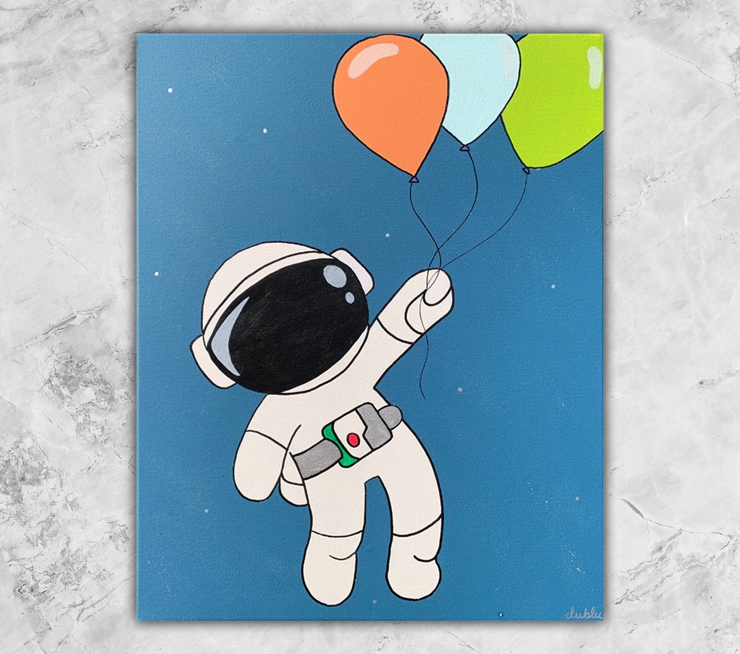 Astronaut Painting / Astronaut Wall Art / Space / Kids Painting ...