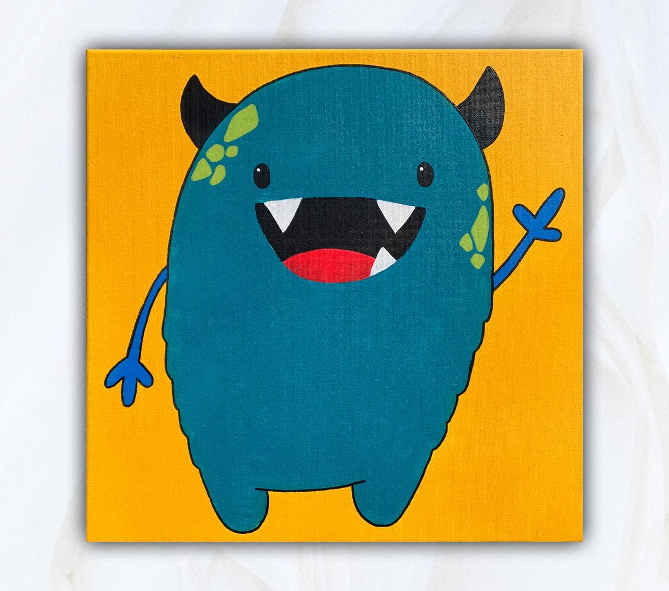 Monsters Painting / Monster Wall Art / Hand Painted / Cute Art ...