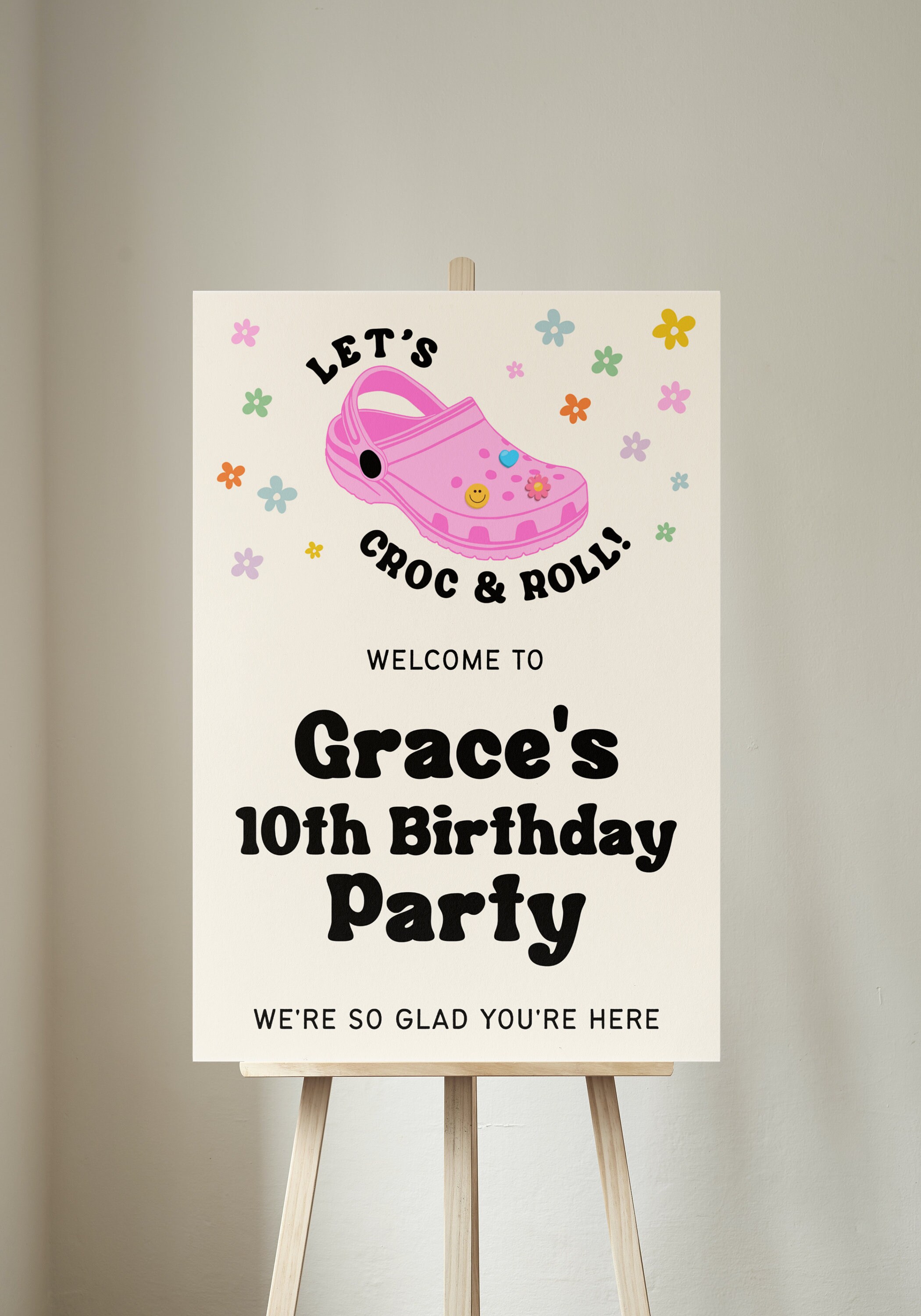 Croc Party Welcome Sign Let's Croc & Roll Croc Birthday Party Custom ...