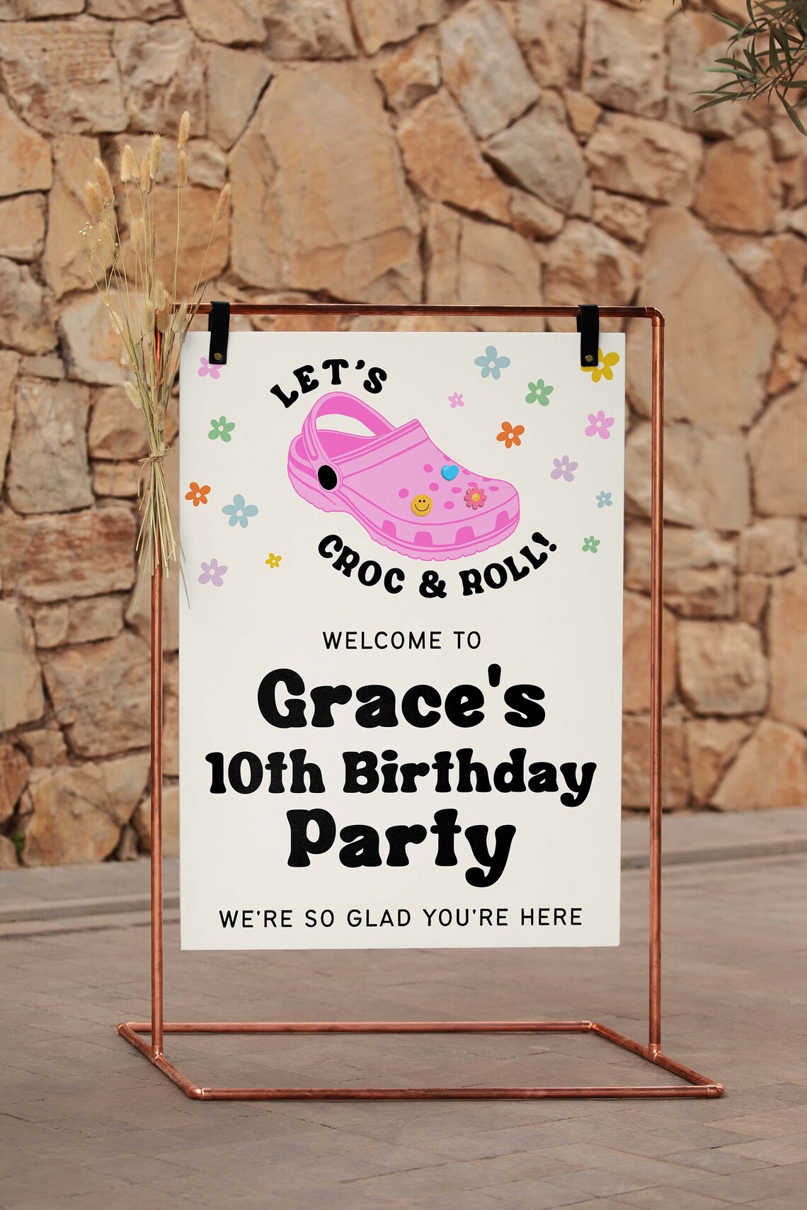 Croc Party Welcome Sign Let's Croc & Roll Croc Birthday Party Custom ...