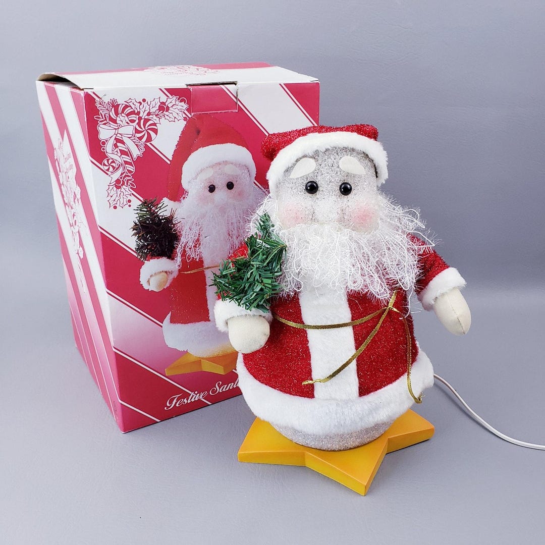 Vintage Light up Plastic Popcorn Santa Claus Lamp 12” Holiday Festive ...