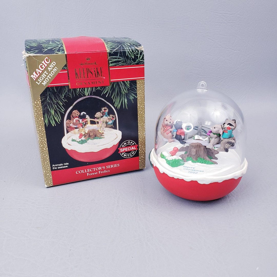 1992 Forest Frolics Magic Light and Motion Hallmark Ornament Vintage ...