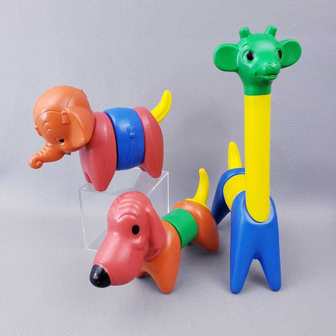 1966 Tupperware Animal Toys Tuppertoys Zoo It Yourself Animal Complete ...