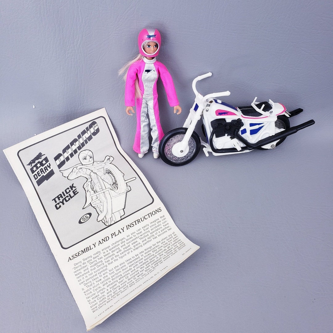 Vintage 1975 Derry Daring Figure Doll W/ Motorcycle Evel Knievel by ...