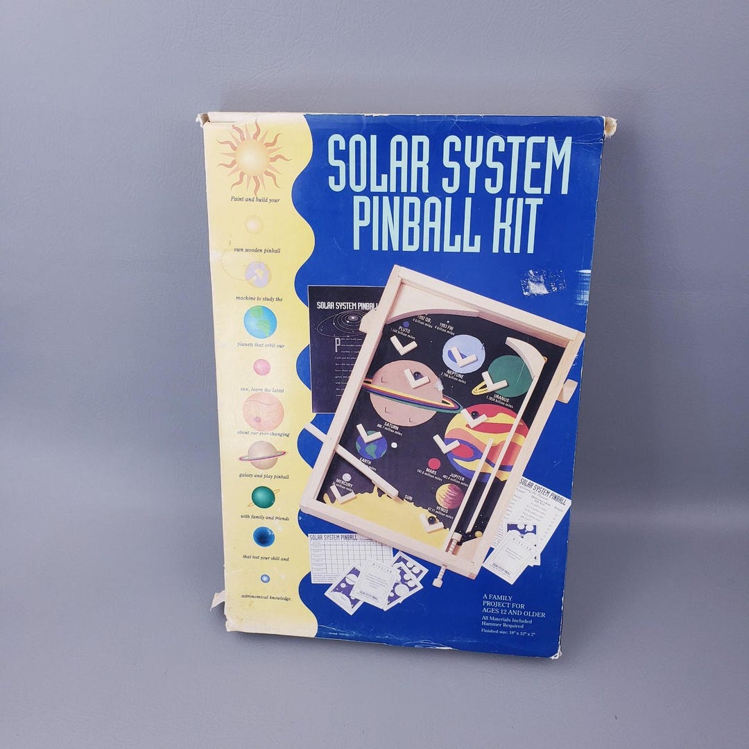 Vintage Solar System Pinball Kit the Nature Company | Wooden Pinball ...