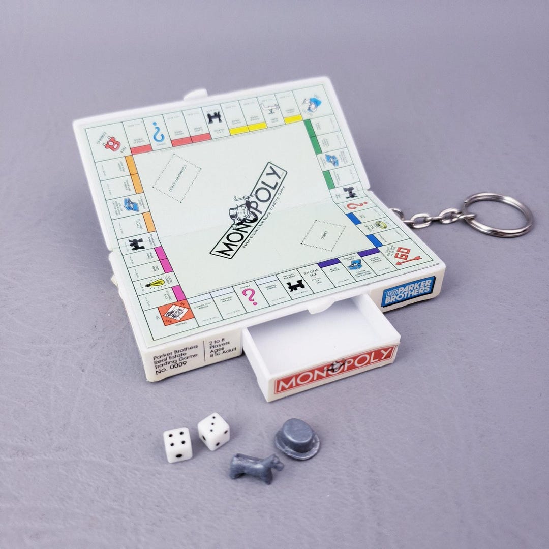 1998 Monopoly Board Game Miniature Keychain Travel Size Vintage Board ...