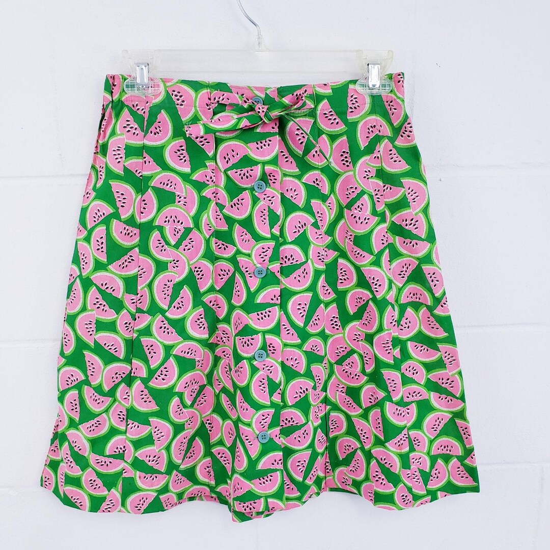 Vintage 1980s Watermelon Food Print Skirt C. Elliott Vintage Size 6 ...