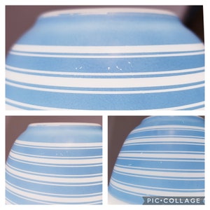 Vintage Pyrex Bowl 401, 1-1/2 Pint Blue Rainbow Stripe Mixing Bowl ...