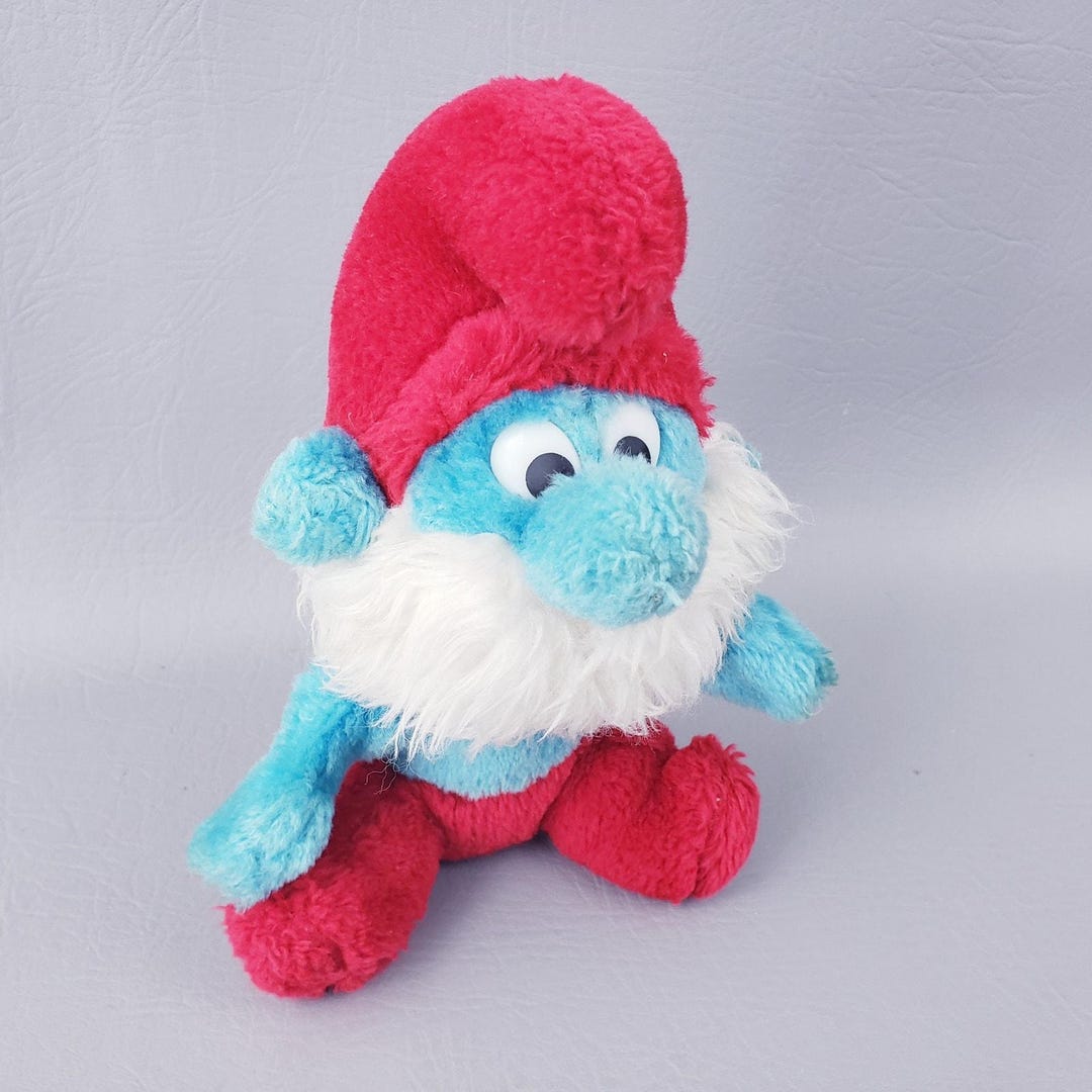 Vintage 1981 the Smurfs 8 Papa Smurf Plush Stuffed Animal Toy by Peyo ...