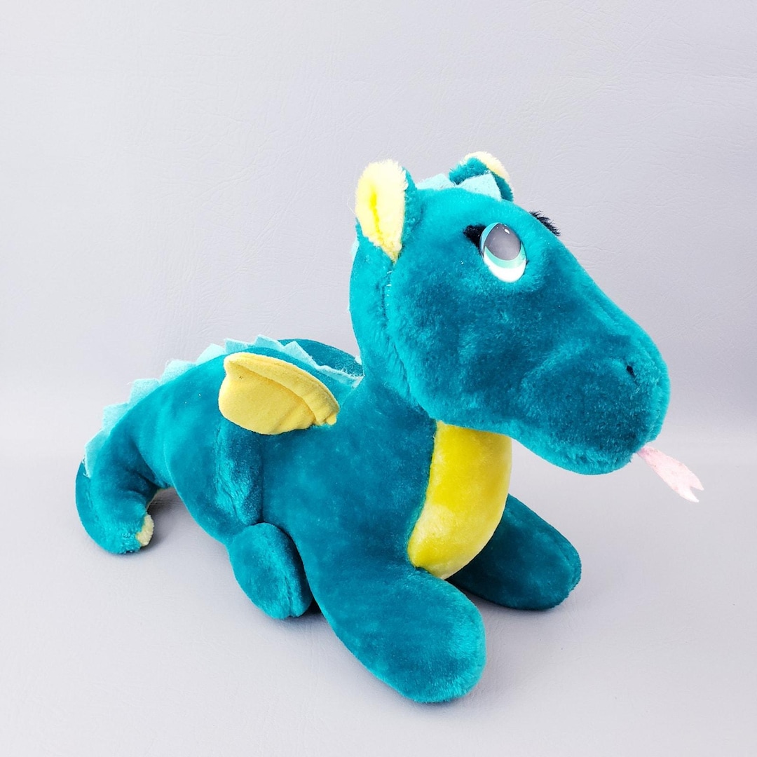 Vintage 1987 Dakin Dragon Plush Stuffed Animal Dakin Fun Farm Puff the ...