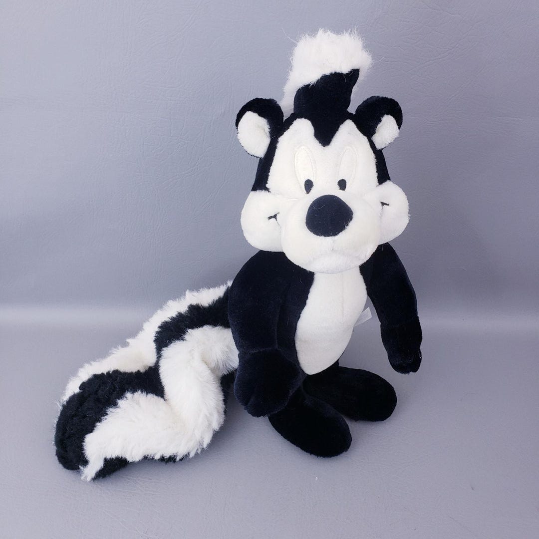Vintage 1995 Pepe Le Pew Plush Skunk Posable Stuffed Animal 16" Warner ...