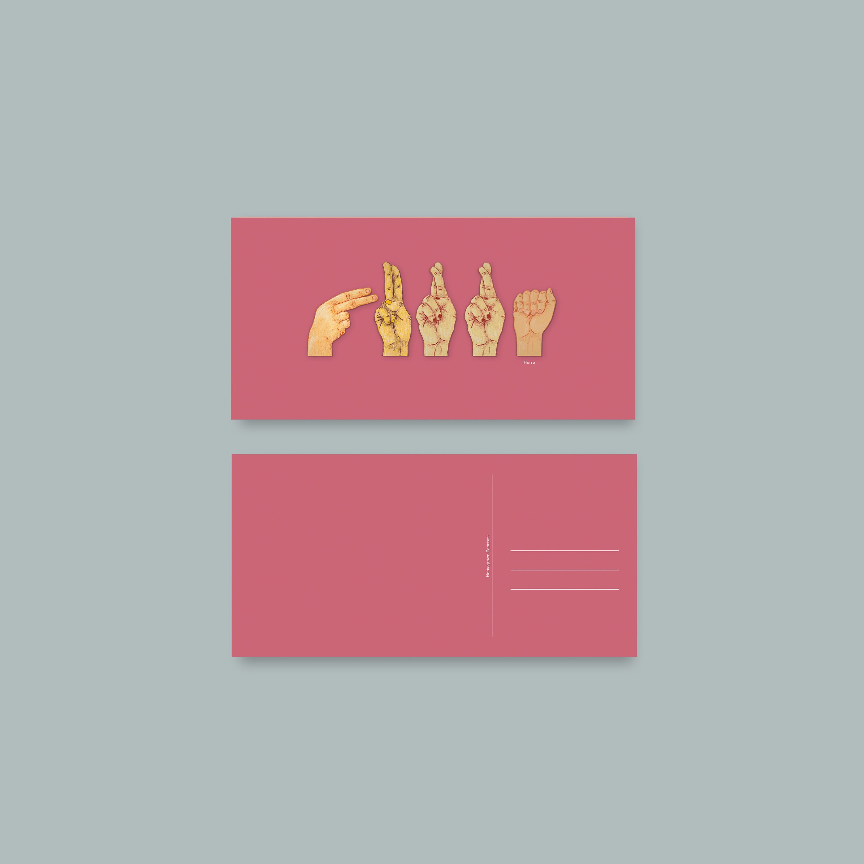 Postcard Sign Language hurrah - Etsy