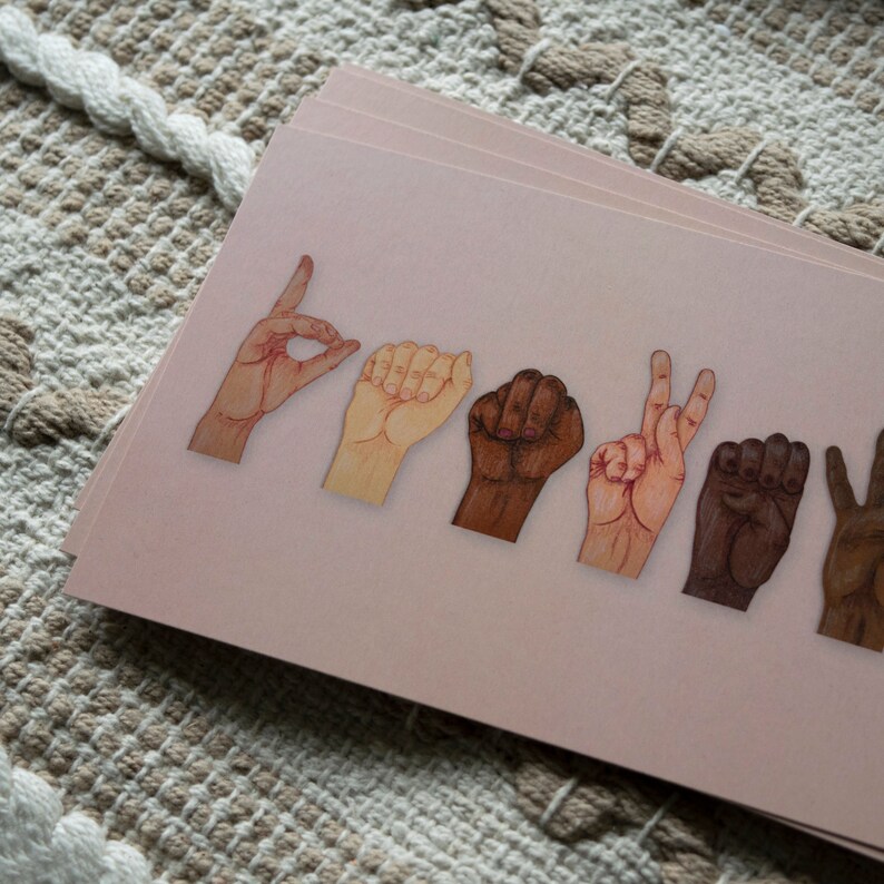 Postcard Sign Language thank You - Etsy